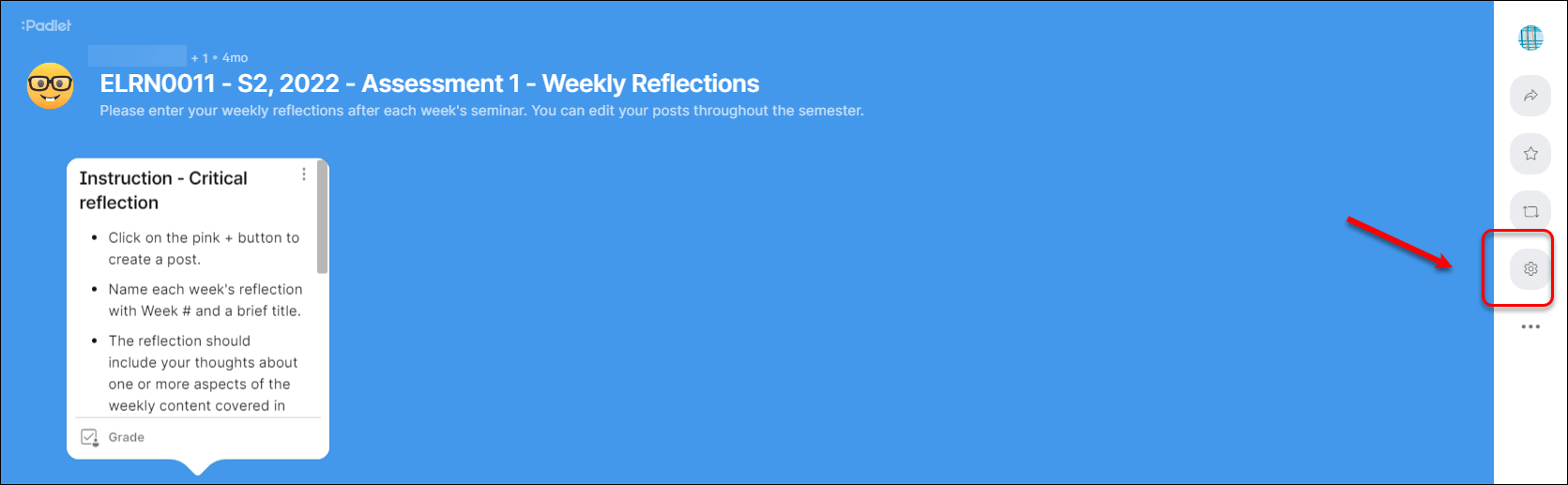 Work on a Padlet assignment (Ultra Student) - eLearning - University of Queensland